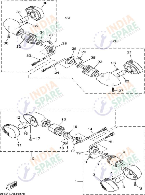Yamaha R15 V2 2FB3 Flasher Light | IndiaSpare