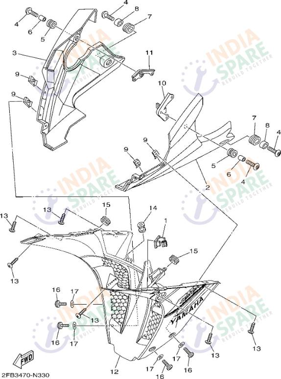 Yamaha R15 V2 2FB3 Leg Shield | IndiaSpare