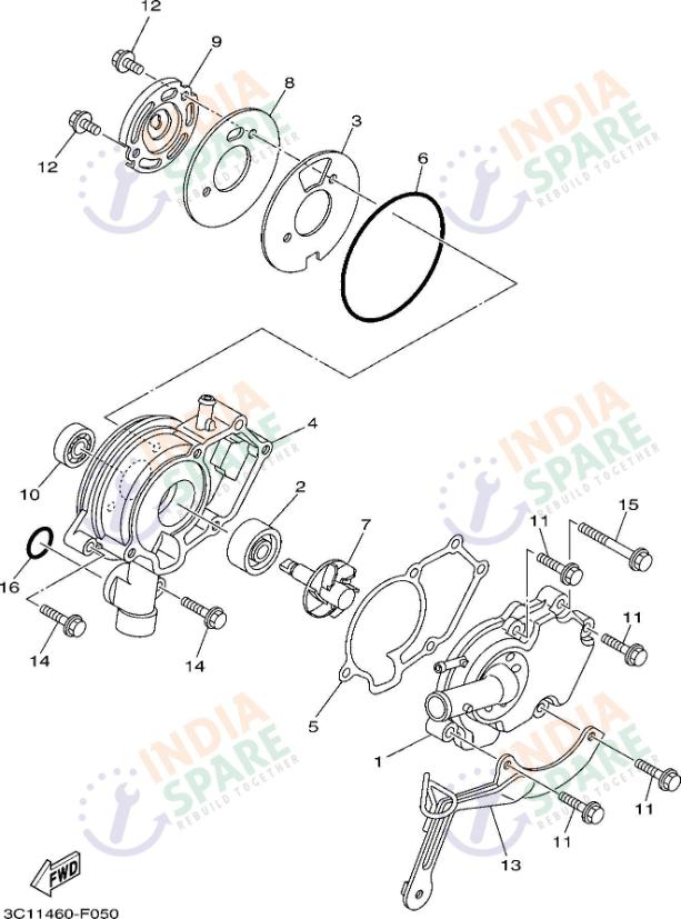 Yamaha R15 V2 2FB3 Water Pump | IndiaSpare