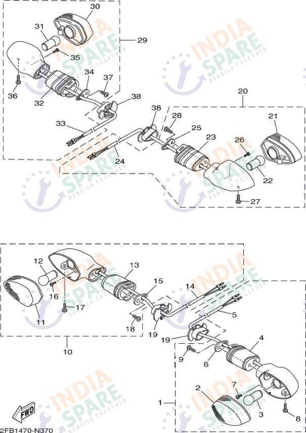 Yamaha R15 V2 2FB5 Flasher Light | IndiaSpare